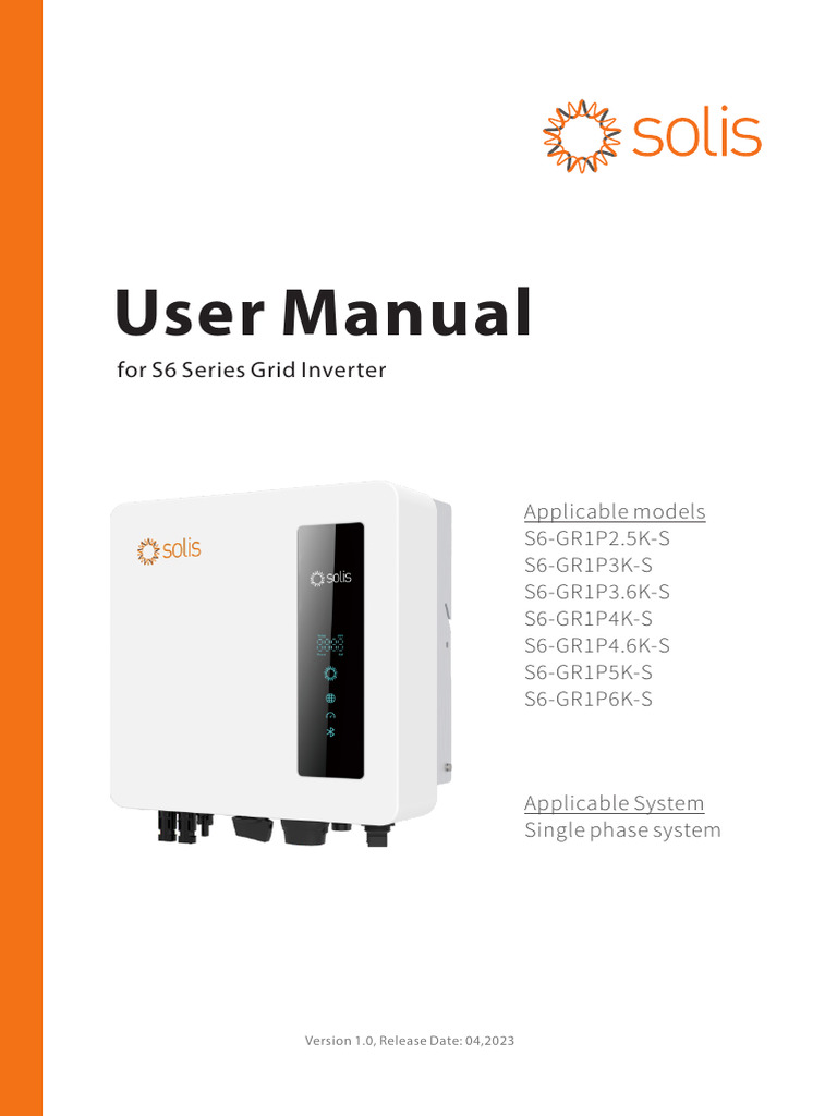 Solis Manual S6-GR1P (2.5-6) K-S FN EUR V1.0 (20230419) USB | PDF | Electrical Connector ...
