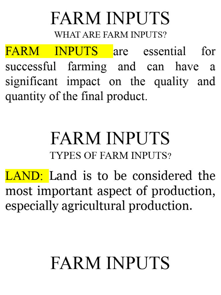 Farm Inputs PDF | PDF