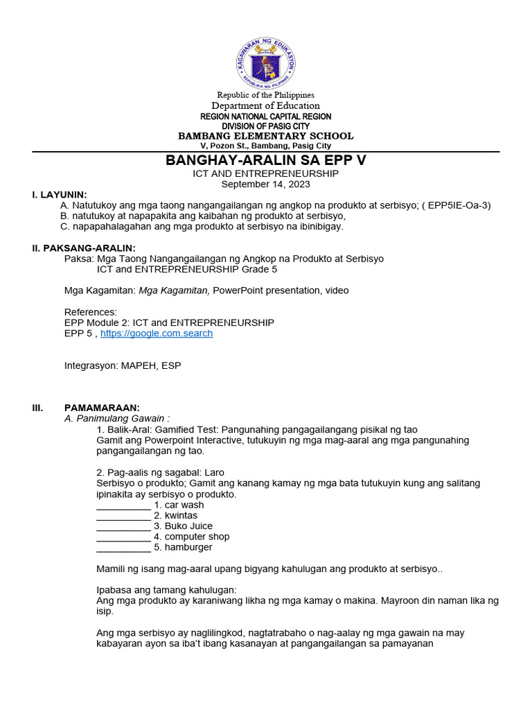 First E.P.P. Cot 2023 | PDF