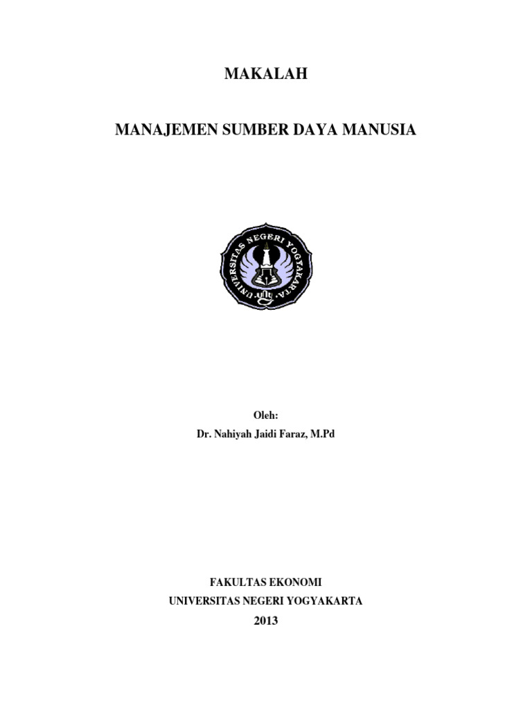 Makalah Manajemen Sumber Daya Manusia | PDF | Karier & Perkembangan