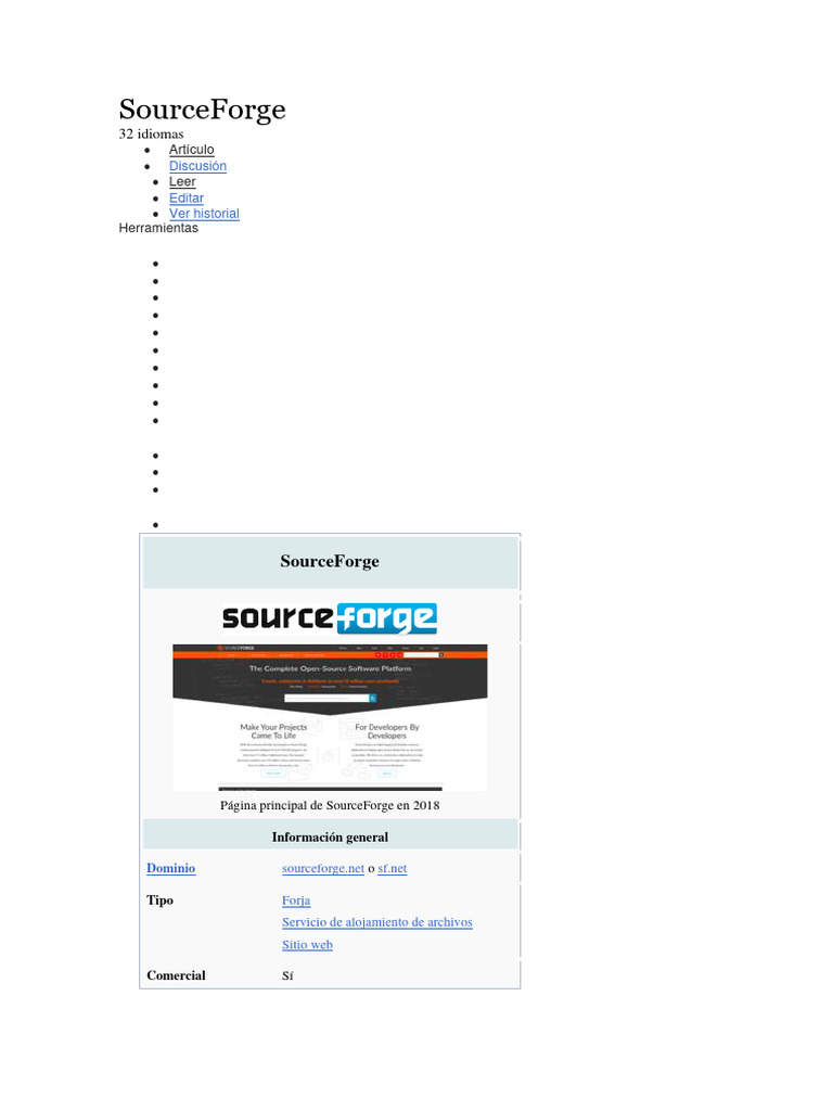 SourceForge | PDF | Informática | Ingeniería de software