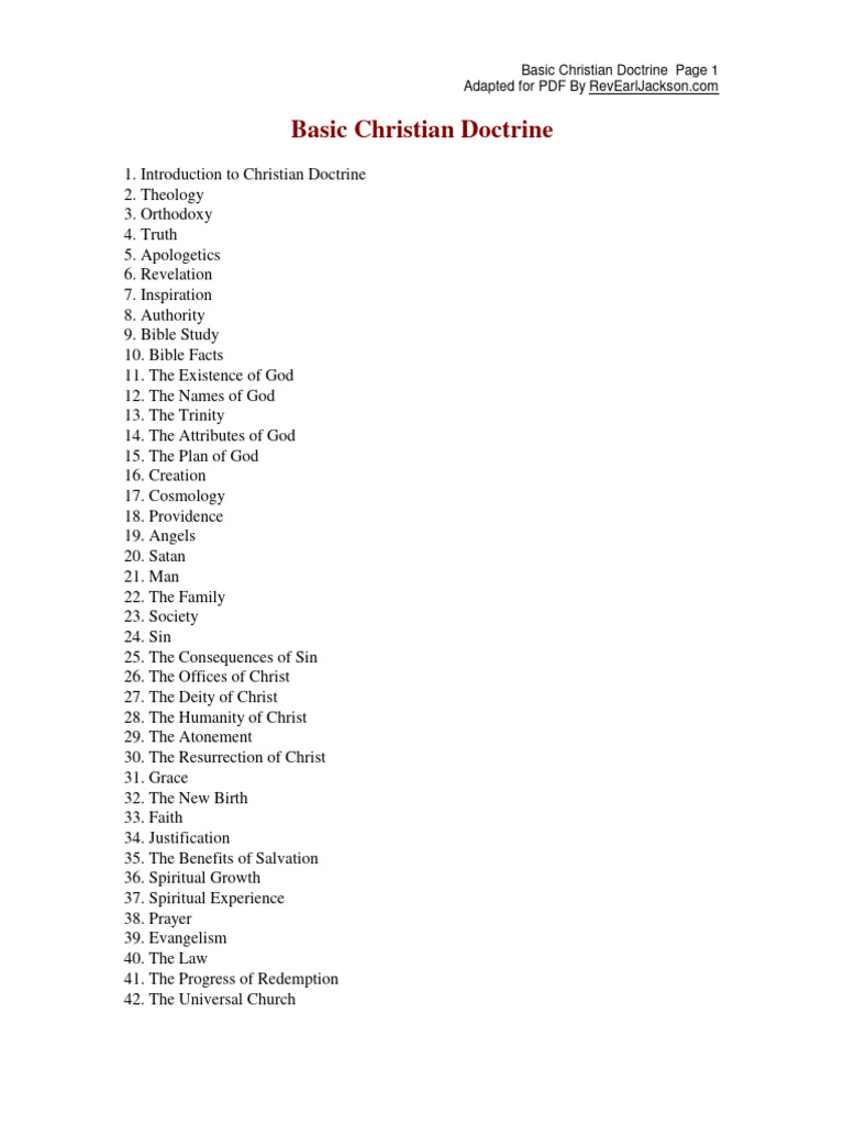 Basic Christian Doctrine PDF | PDF | Revelation | Theology