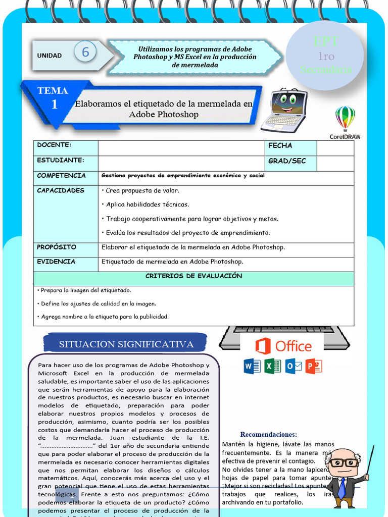 Ficha de Actividad Ept 1°-Semana 1 | PDF