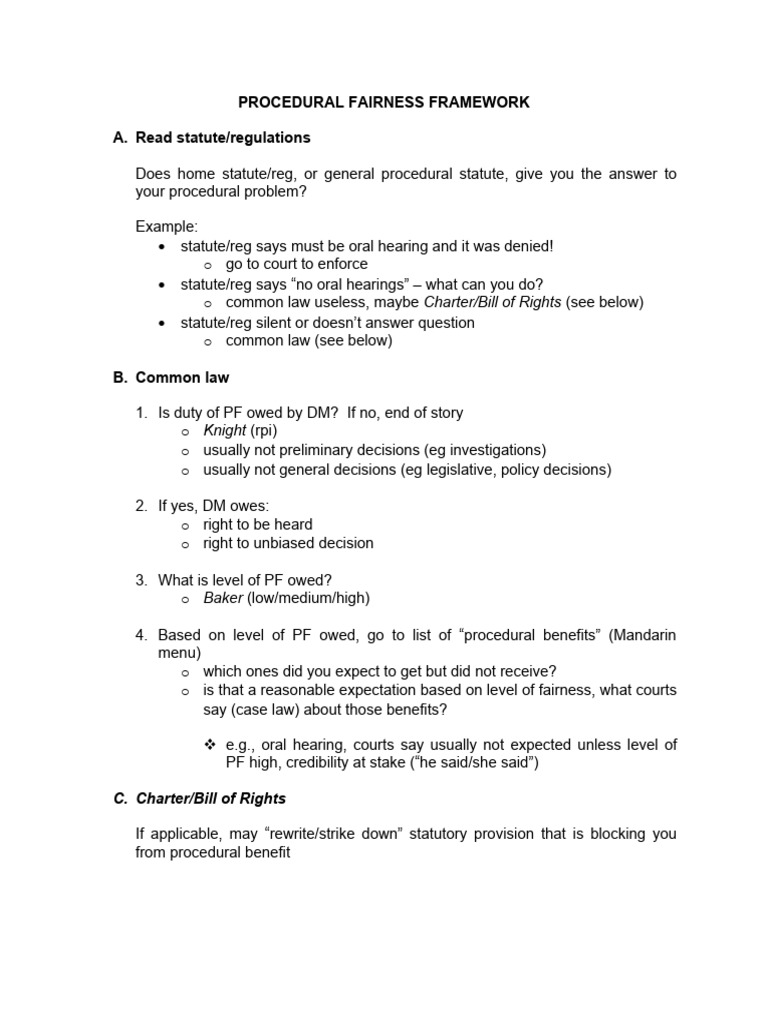 Procedural Fairness Framework | PDF