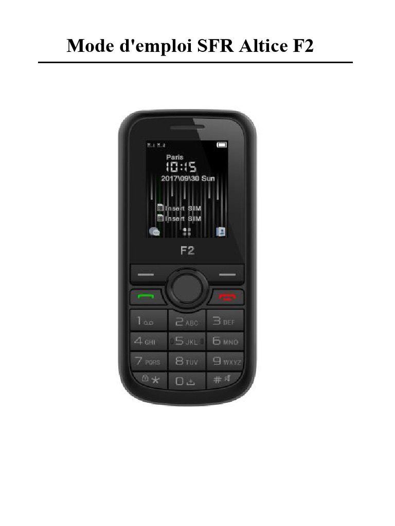 Mode d'emploi téléphone Altice F2 | PDF | Bluetooth | Fichier informatique