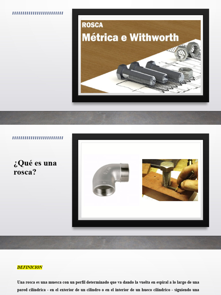 3E. Rosca Metrica y Rosca Withworth Teoria C01 - 2023 | Descargar ...