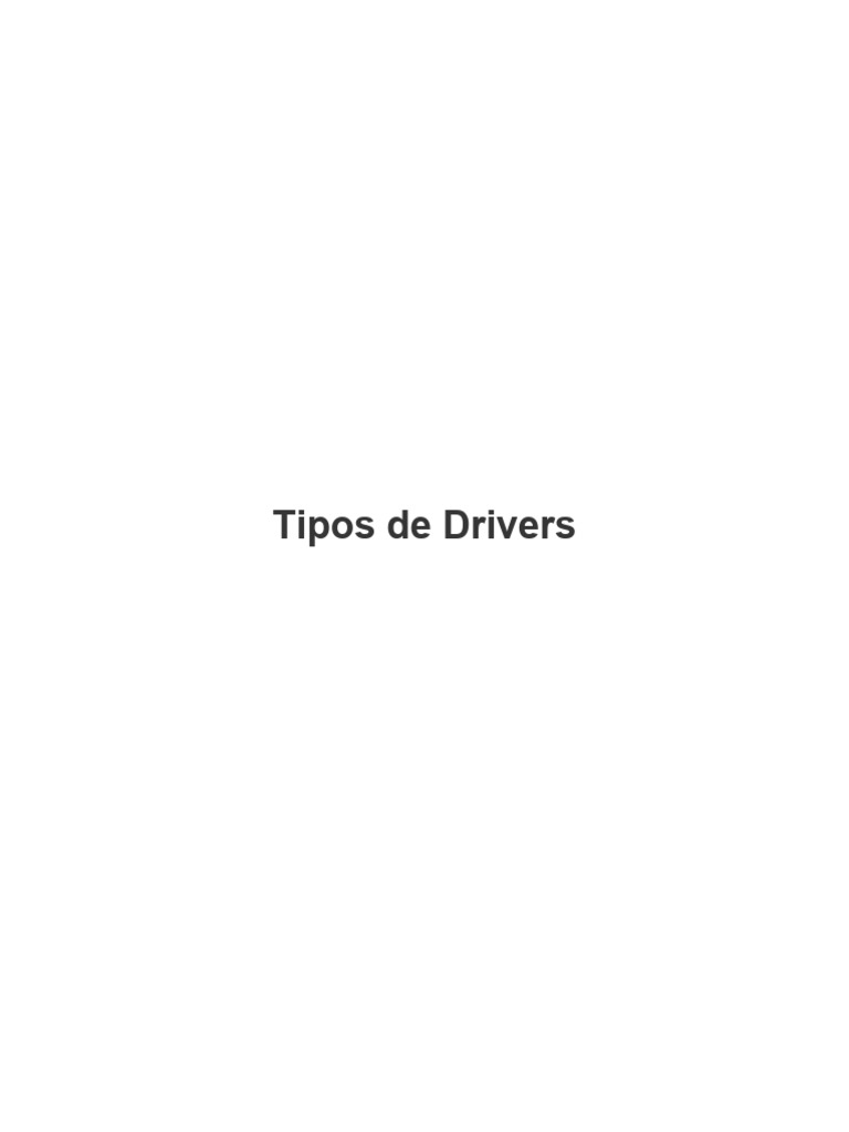 Tipos de Drivers | PDF