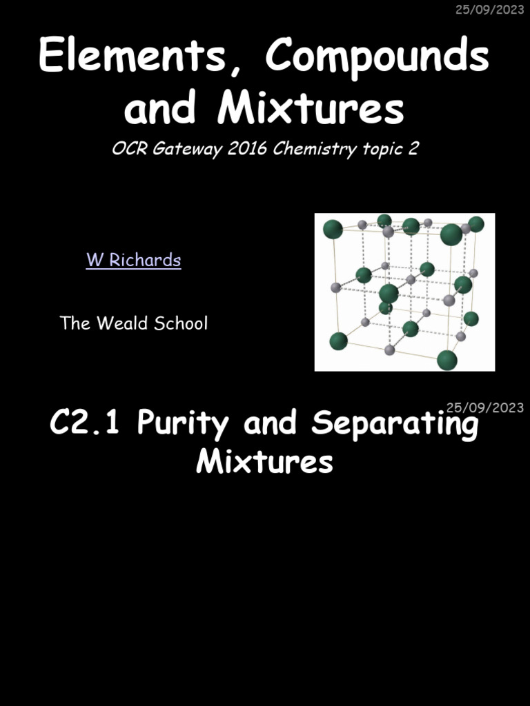 C2 Elements Compounds and Mixtures | PDF | Ion | Chloride