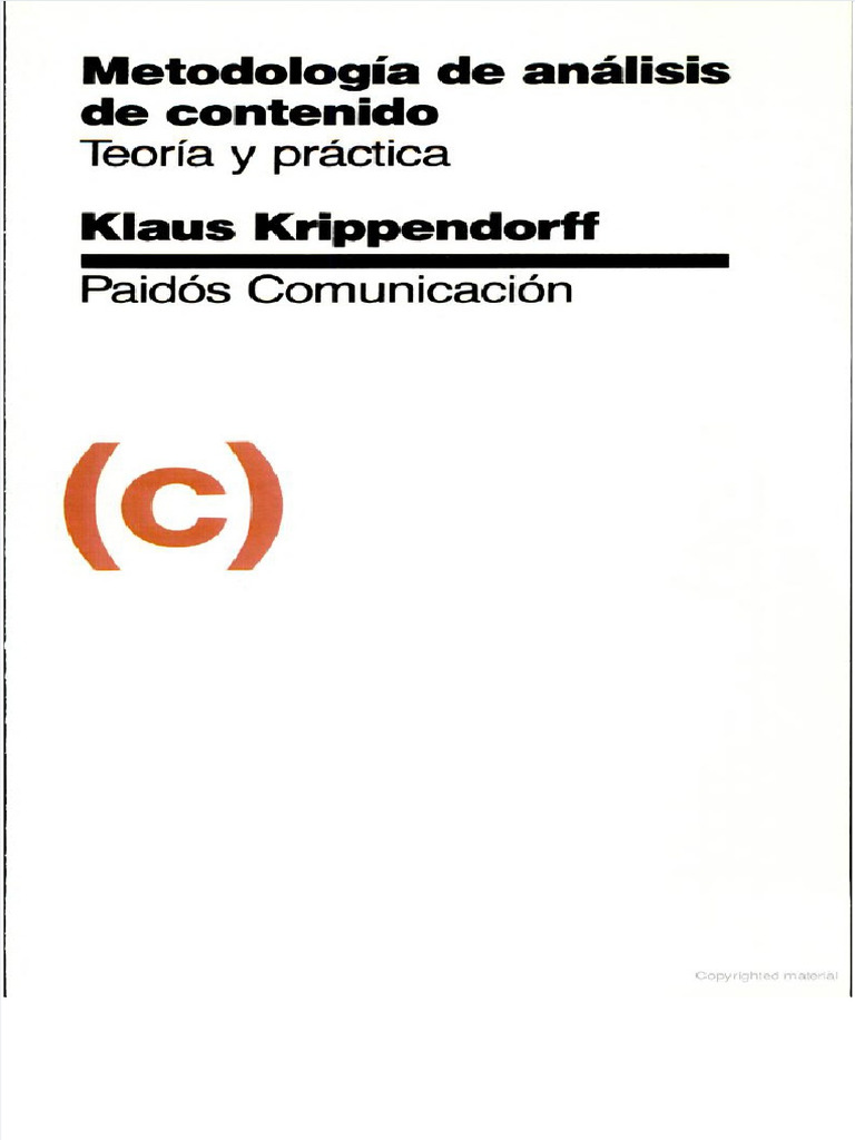 1 Krippendorff Metodologia de Analisis de Contenido Teoria y Practica | PDF