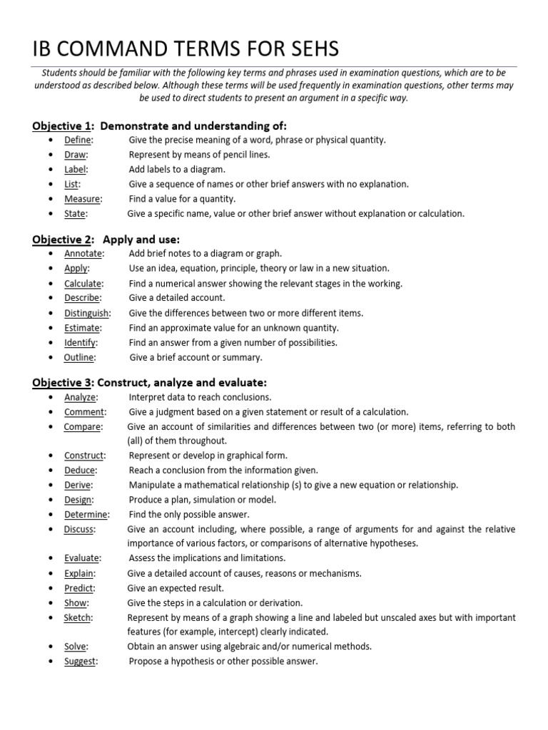IB SEHS Questionnaire | PDF | Understanding | Hypothesis