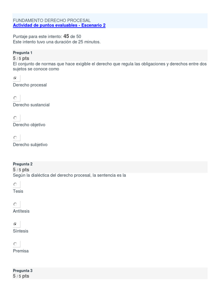 DERECHO PROCESAL ESCENARIO 2 POLITECNICO | PDF | Ley procesal | Demanda judicial