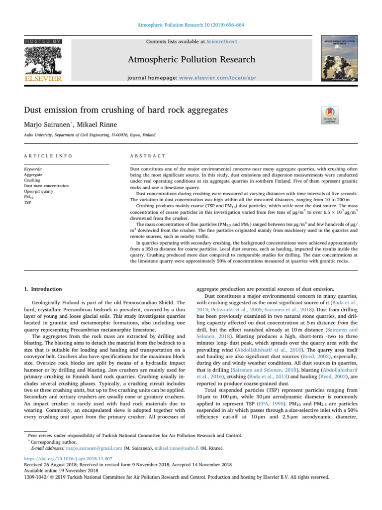 Dust Emission From Aggregates | PDF | Particulates | Air Pollution