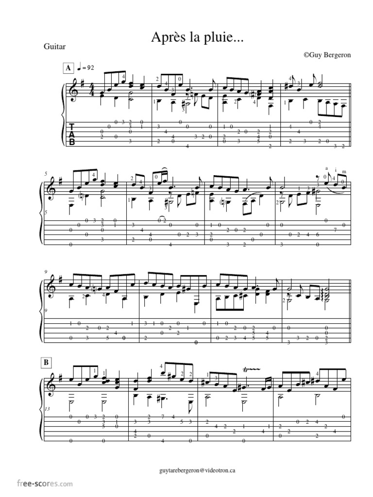 APRÉS LA PLUIE... (BERGERON-FS) | PDF