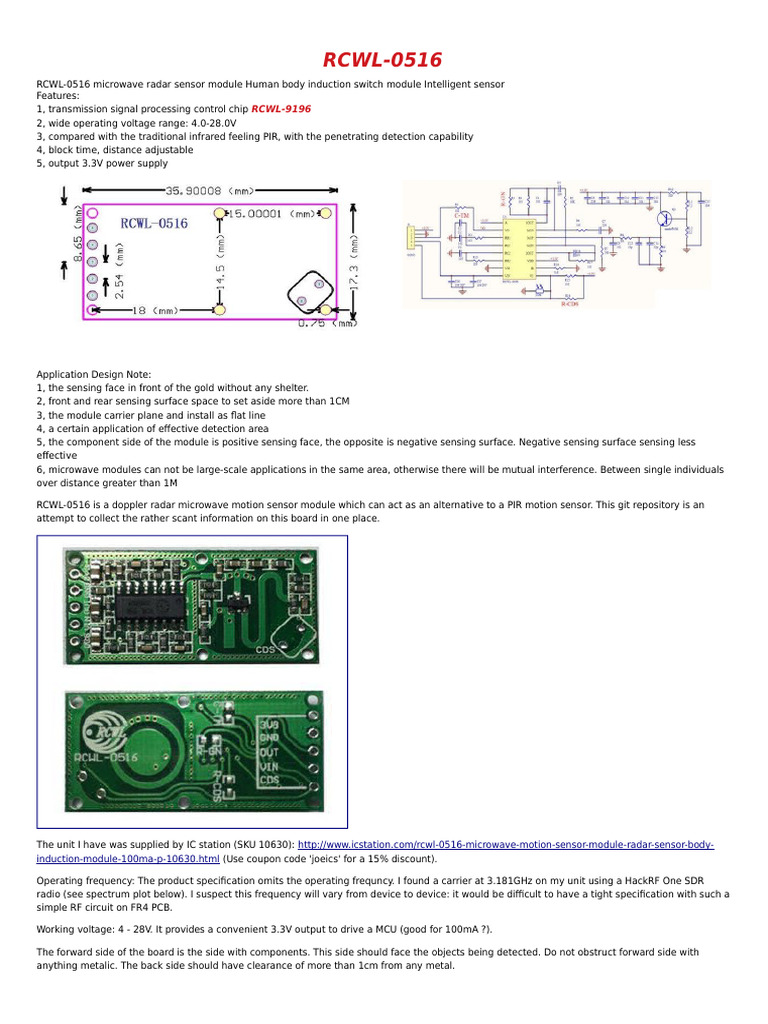 RCWL0516 Datasheet | PDF