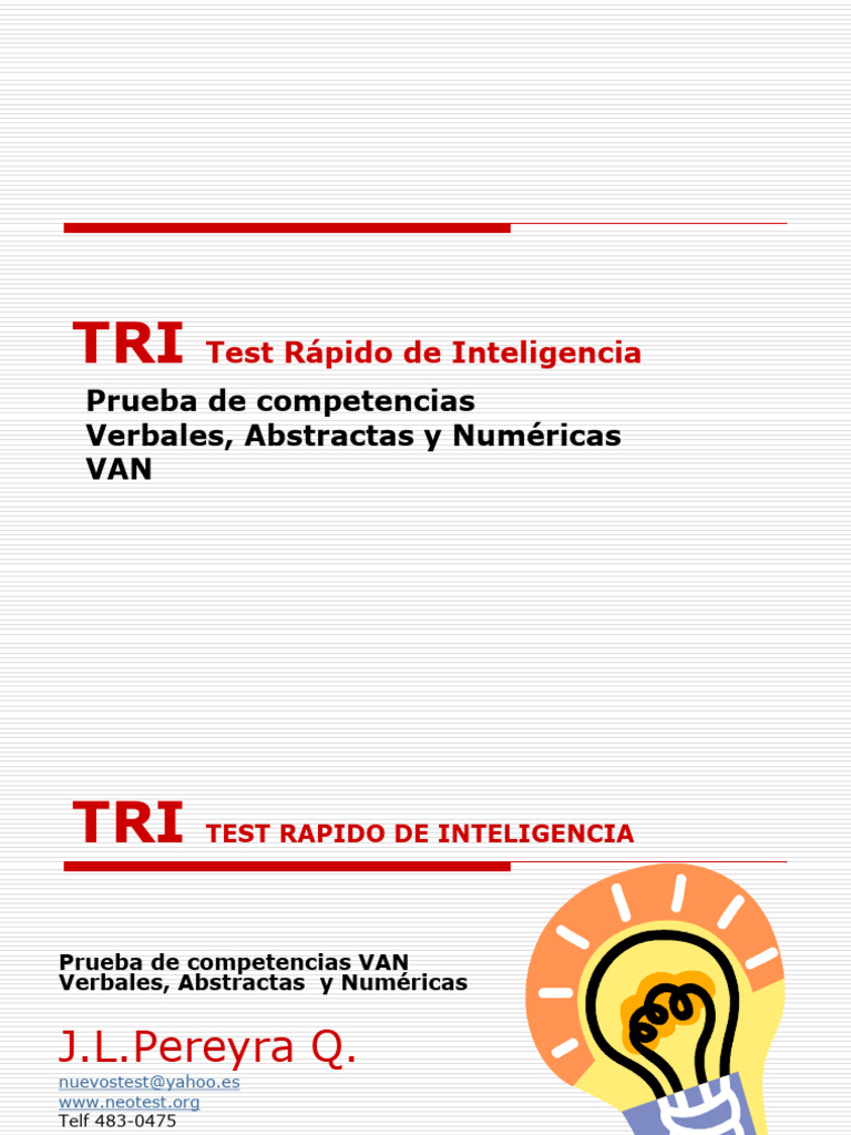 116 TRI Test Rapido de Inteligencia | PDF