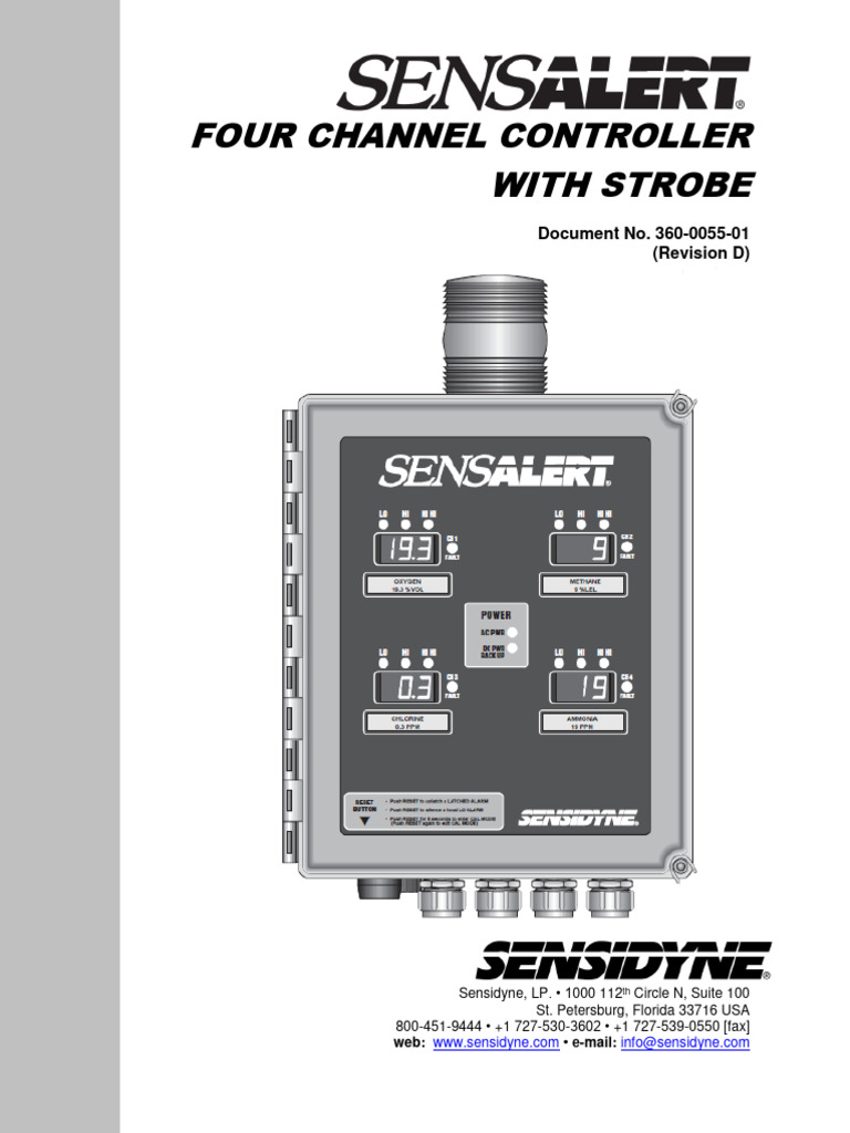 SensAlert 4 CH Controller Strobe Manual 360-0055-01rD | PDF | Electrical Components | Power ...