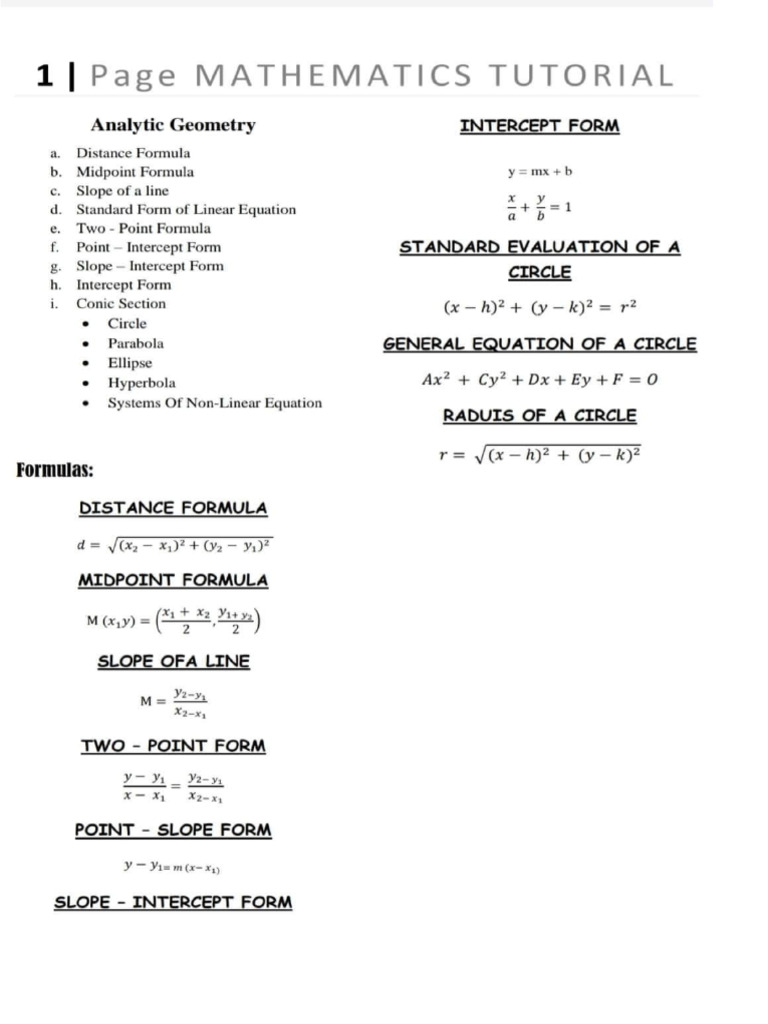 Notes For Pre Cal and Genmath | PDF