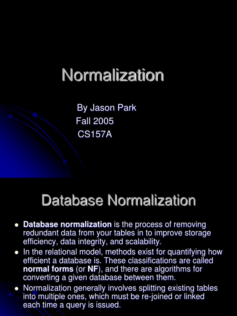 Jason Park Normalization | PDF | Information Technology Management | Data Management