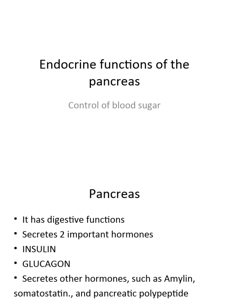 Lect 12-Endocrine Functions of The Pancreas | PDF | Insulin | Insulin Resistance