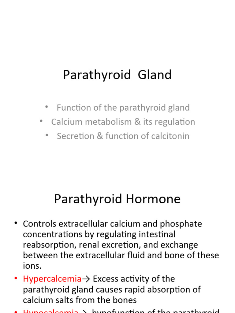 Lect 9 Parathyroid Gland-1 | PDF | Parathyroid Gland | Bone
