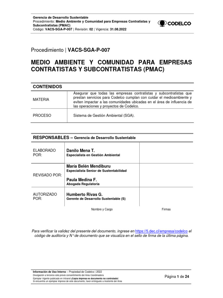 Procedimiento Medio Ambiente y Comunidad EECC y Sub PDF | PDF | Outsourcing | Residuos