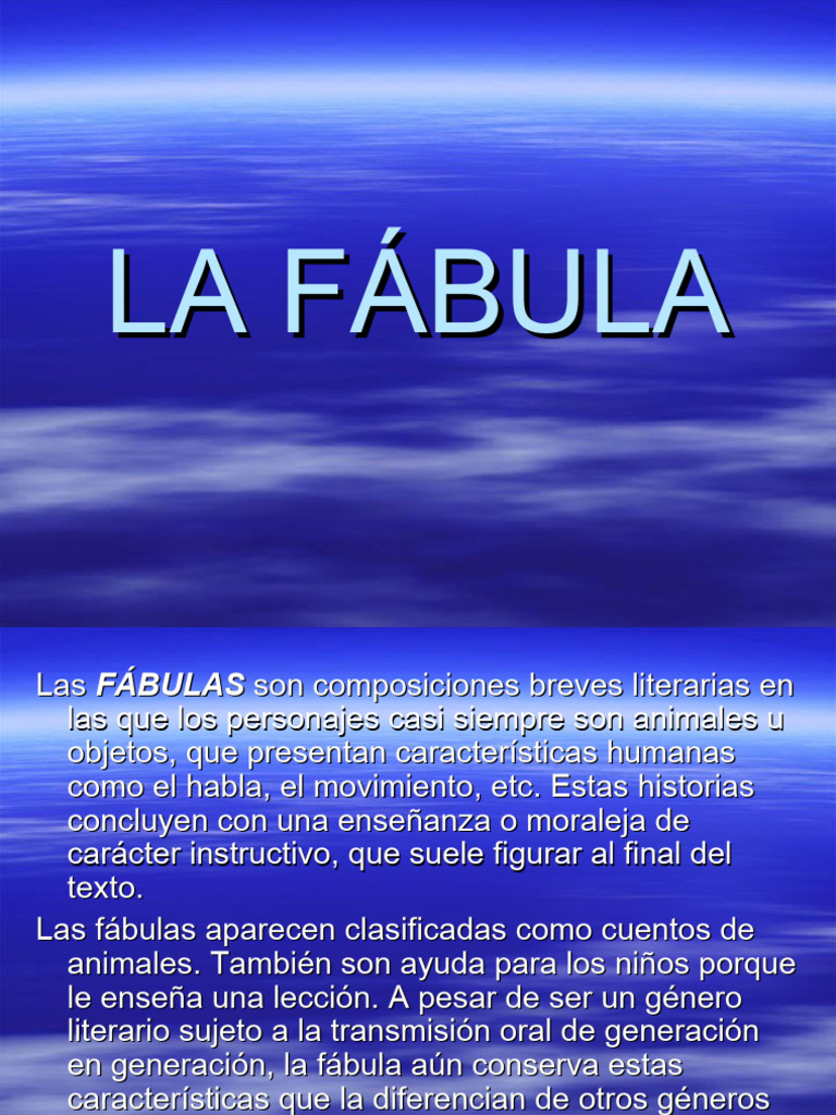 La Fábula | PDF | Fábula