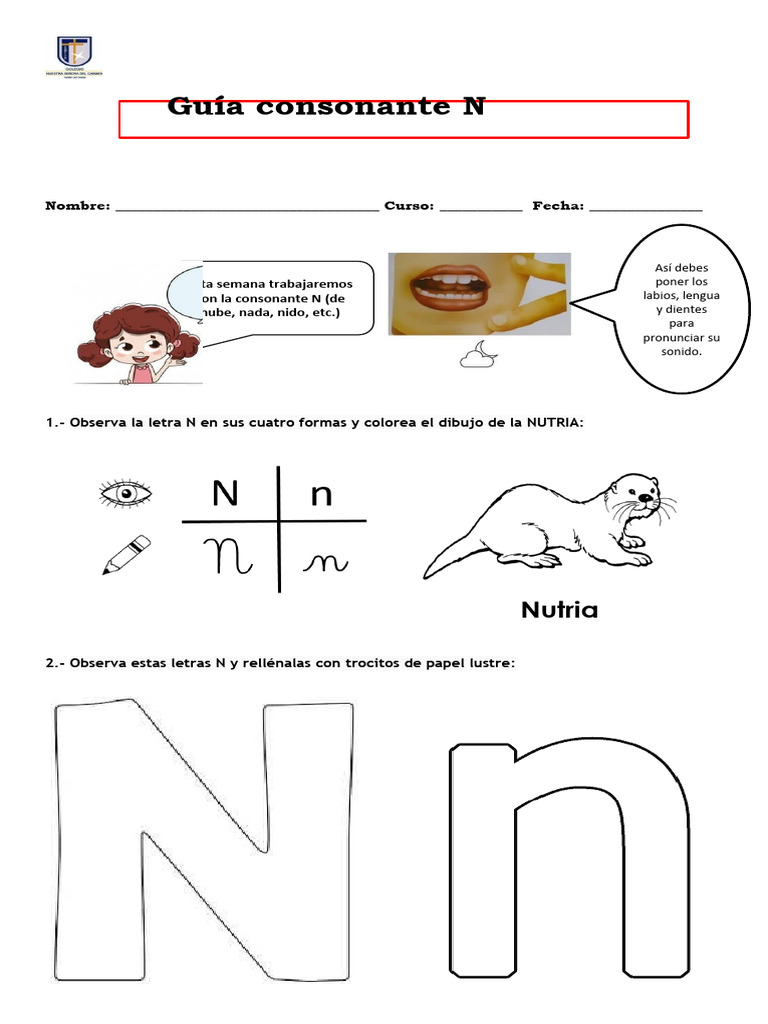 Guía Consonante N Primero Basico | Descargar gratis PDF | Comunicación ...