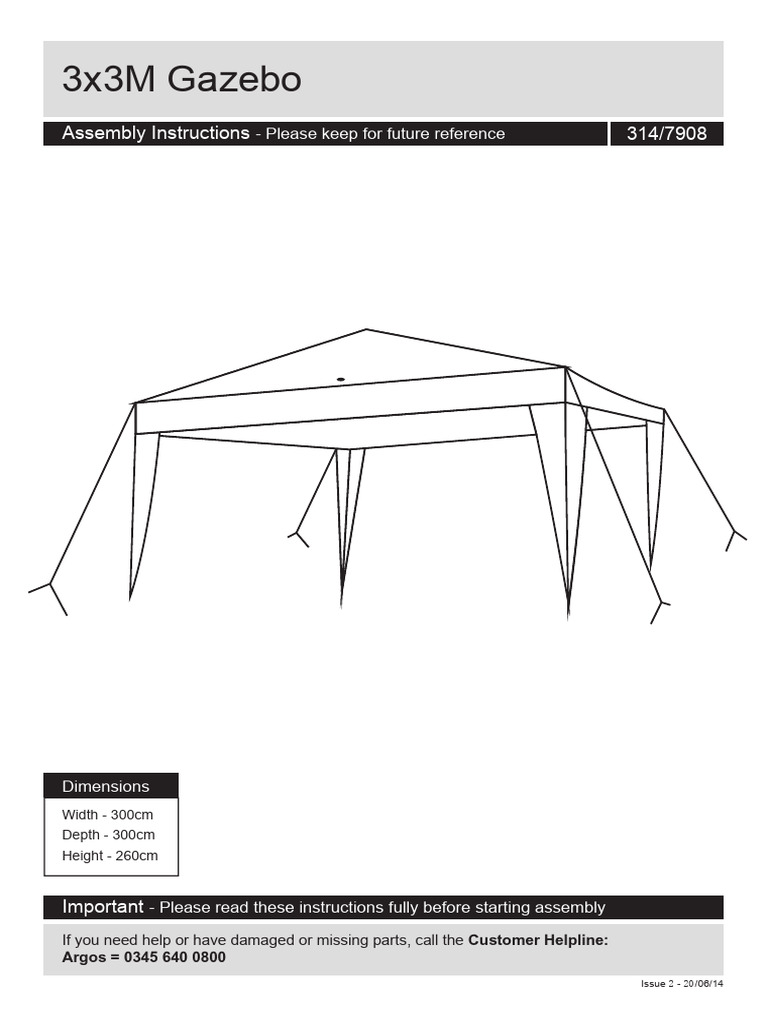 Generic Gazebo Instructions | PDF | Manufactured Goods