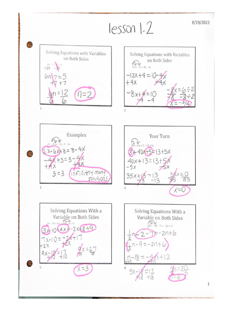 1.2 Notes (Answer Key) | PDF