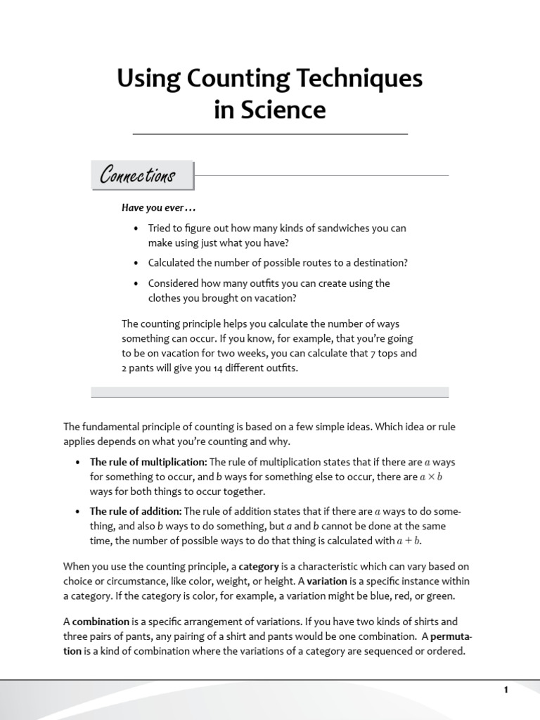 Using Counting Techniques in Science | PDF Using Counting Techniques in Science | PDF