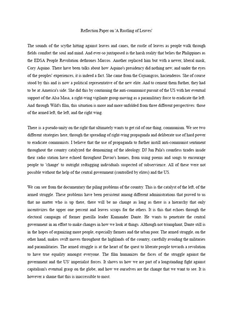 Reflection Paper | PDF | Political Theories | Ideologies