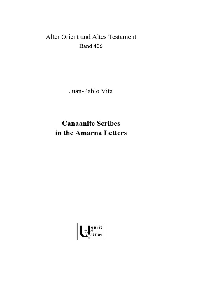 Canaanite Scribes in The Amarna Letters | PDF | Written Communication ...