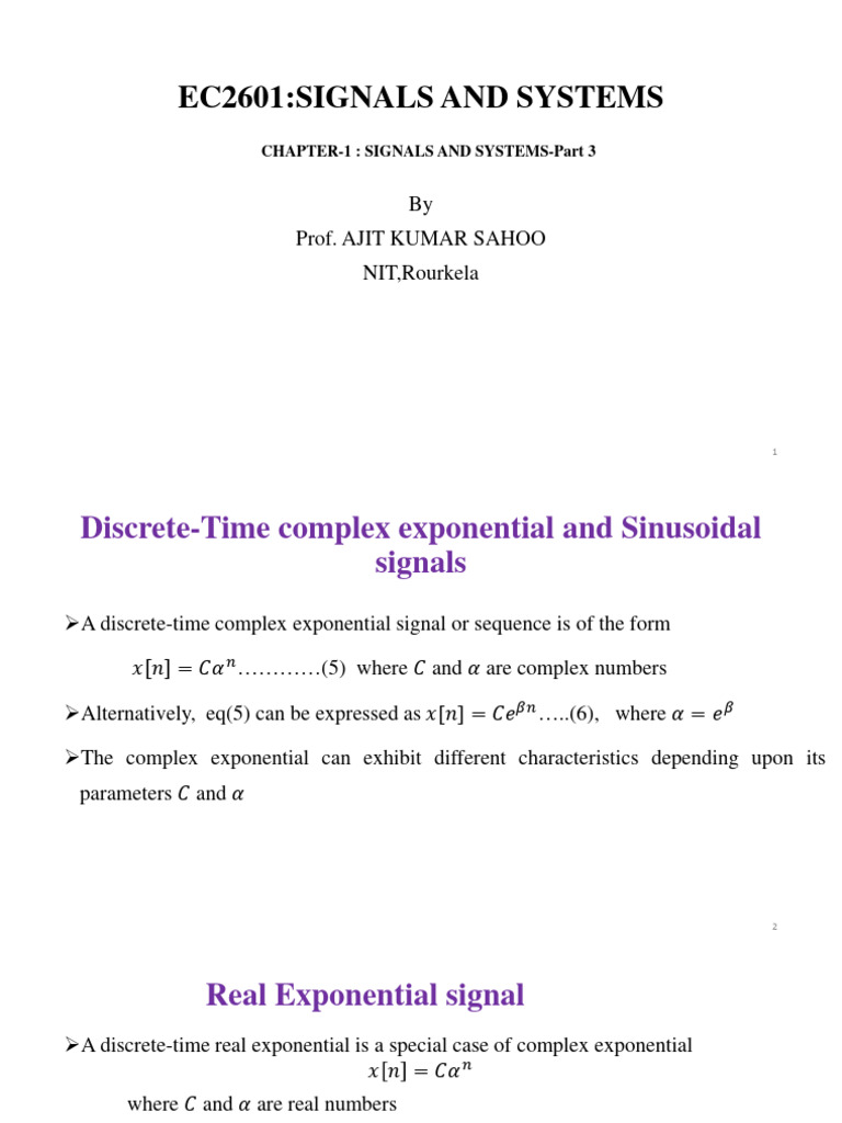 Lecturer 3 Signals & Systems | PDF