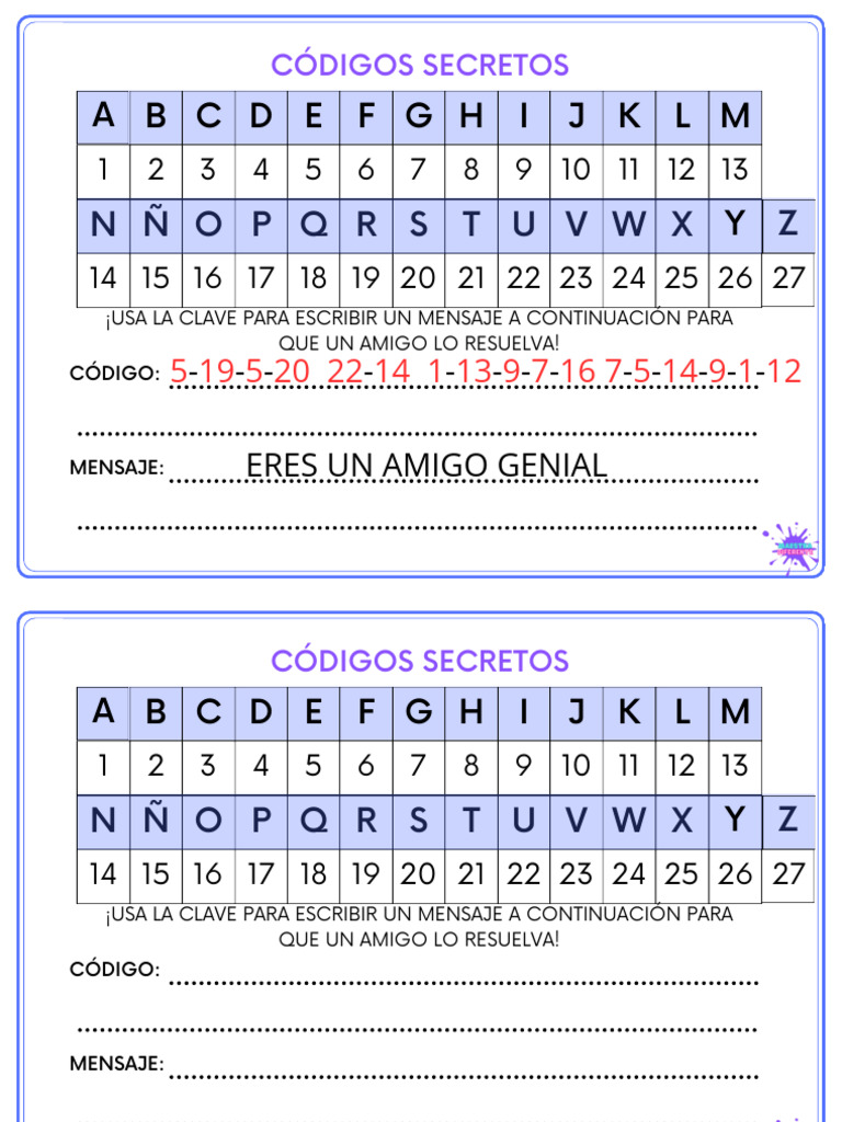 Tarjetas Codigos Secretos | PDF