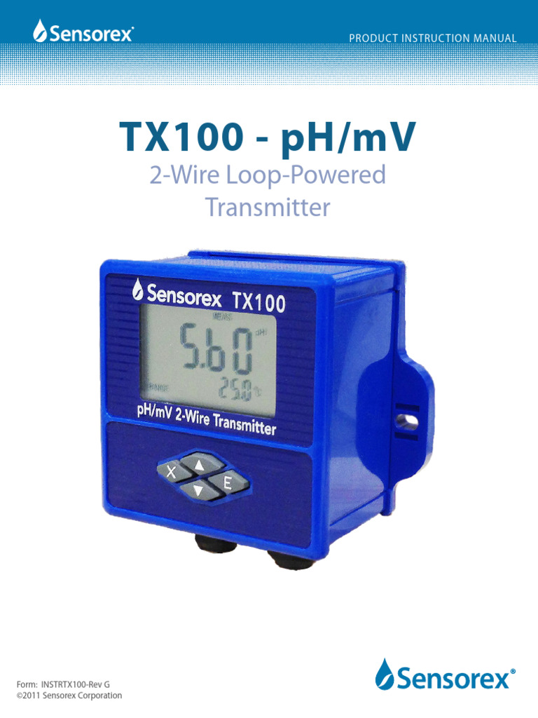 TX100 pH/mV Transmitter Manual | PDF | Science & Mathematics | Computers