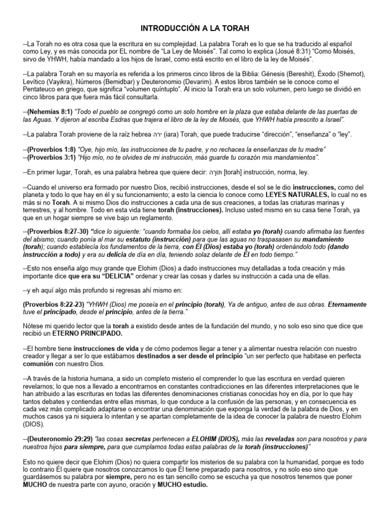 Introducción A La Torah | PDF | Tora | Libro del éxodo