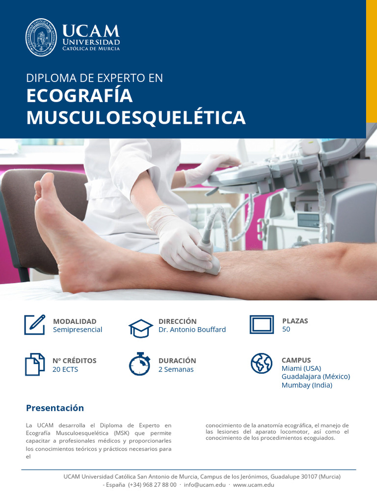 Ucam Diploma Experto Ecografia Musculoesqueletica | PDF | Medicina ...