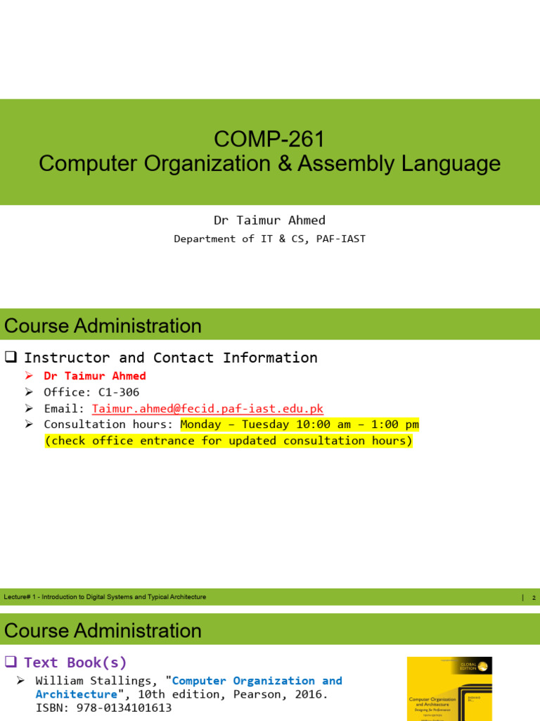 Week 1 Lecture 1 Computer Organization And Prog Languages Pdf Computer Architecture