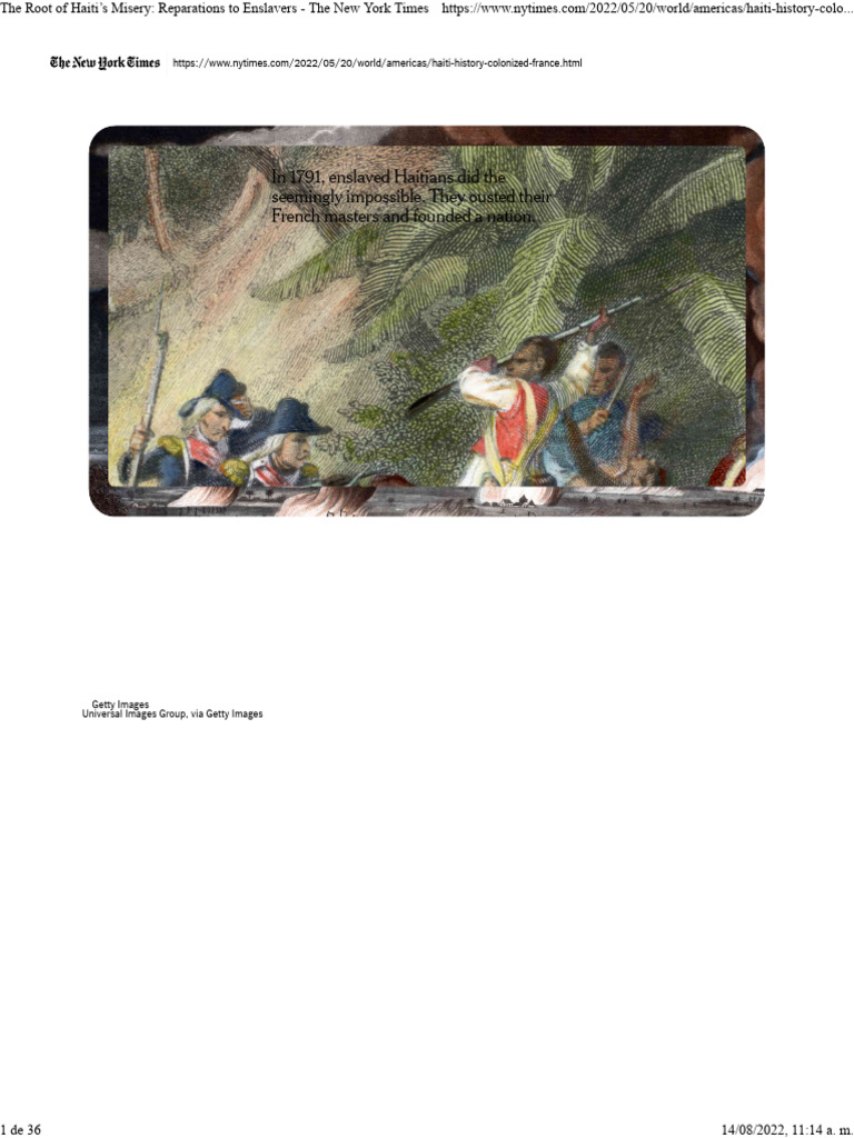 The Root of Haiti's Misery Reparations To Enslavers - The New York Times | PDF | Haiti ...