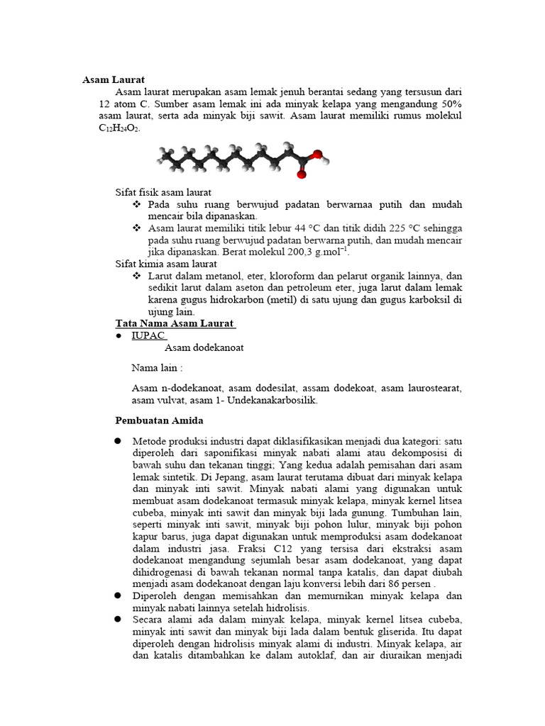 Definisi dan Manfaat Asam Laurat | PDF
