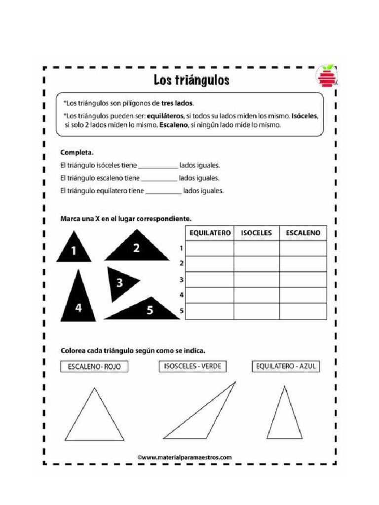Ficha Tipos de Triangulos | PDF