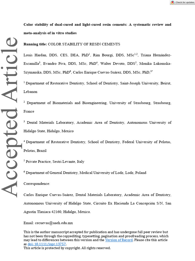 Journal of Prosthodontics - 2023 - Hardan | PDF Journal of Prosthodontics - 2023 - Hardan | PDF