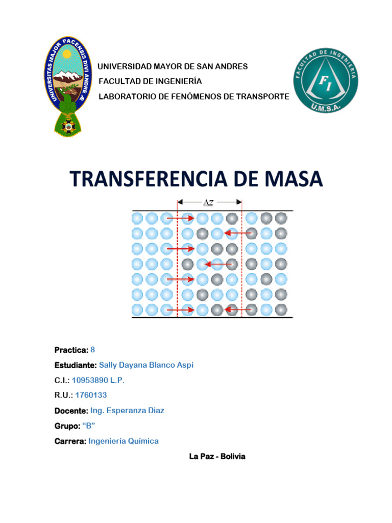 Blanco Aspi Sally Dayana - Informe P8 | PDF | Difusión | Convección