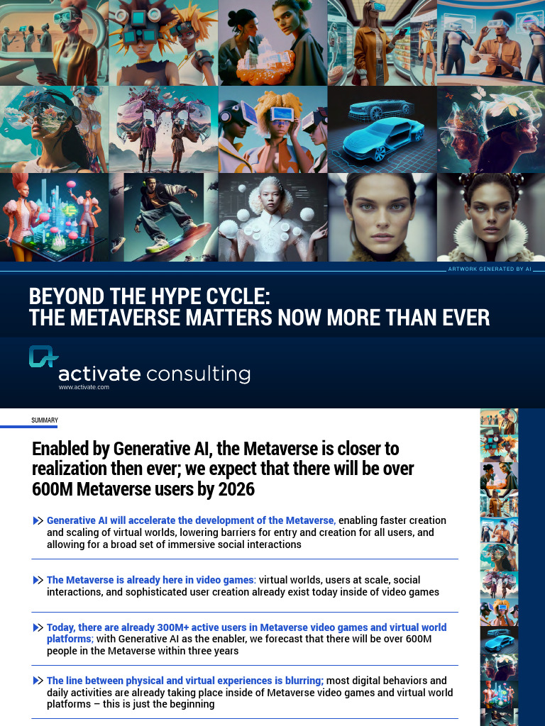 Activate Metaverse Report 2023 | PDF | Virtual World | Virtual Reality