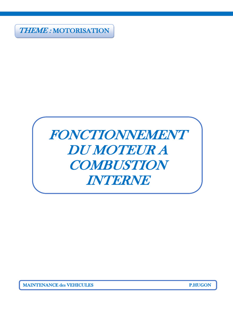 Fonctionnement Moteur | PDF | Piston | Allumage