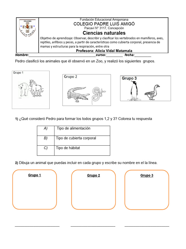 Clasificación de Vertebrados en Zoología | PDF | Ciencia y matemáticas