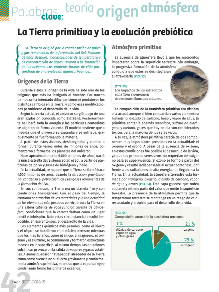Texto Tierra Primitiva y Evolucion Prebiotica Paguina 42 y 43 | PDF