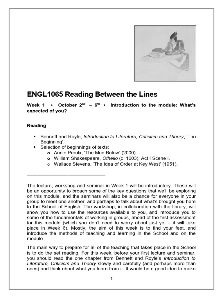 Uni of Leeds Week One Notes Creative Writing | PDF | Lecture