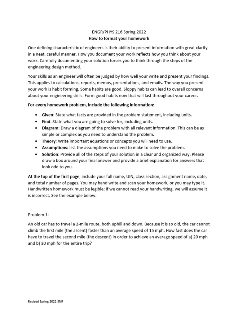 Engr-Phys 216 HW Format | PDF