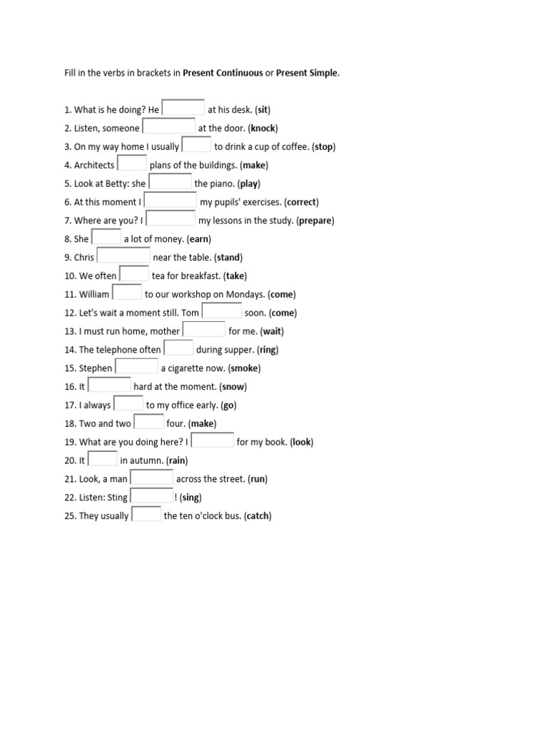 English Verb Practice Exercises | PDF | Art